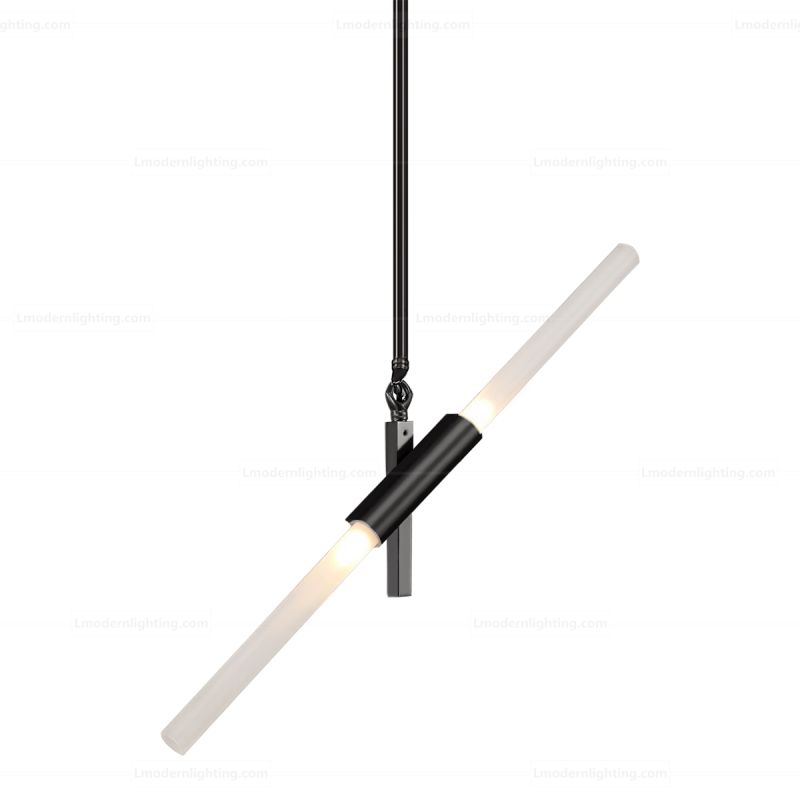 Agnes Pendant Lights with Matte White Glass Tube Shades