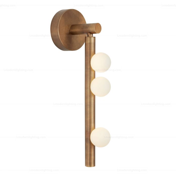 Hand Rubbed Brass Drop System Sconce 3 Bulbs