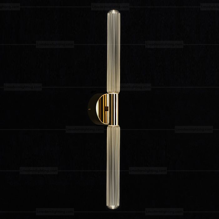 Hand-blown Glass Carved Line Glass Tubes Cipher Wallsconce