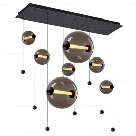 Adjustable Abacus 7 LED Lights Double Linear Pendant