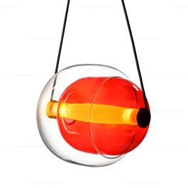 Hand Blown Capsula Glass Suspension Light with Varying color