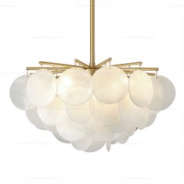 Brass Nimbus Hand Crafted Glass Discs Pendant Light D65